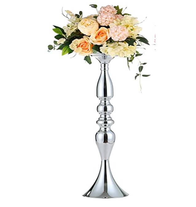 Silver Candlestick centerpiece for rent | Orlando Party Express